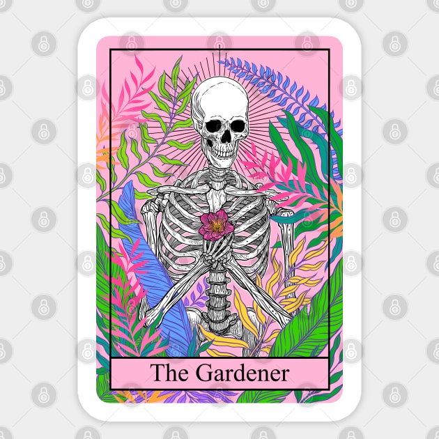 Skeleton The Gardener Tarot card - Skeleton Gardener - Sticker | TeePublic
